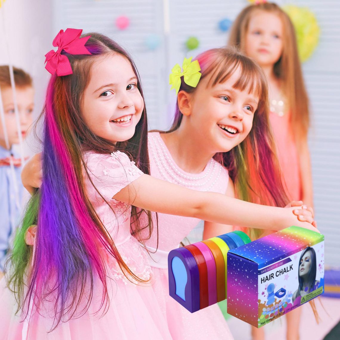 Hair Chalk Powder Pinkou Hair Dye Color Temporary Bright Hair Chalk Set ...